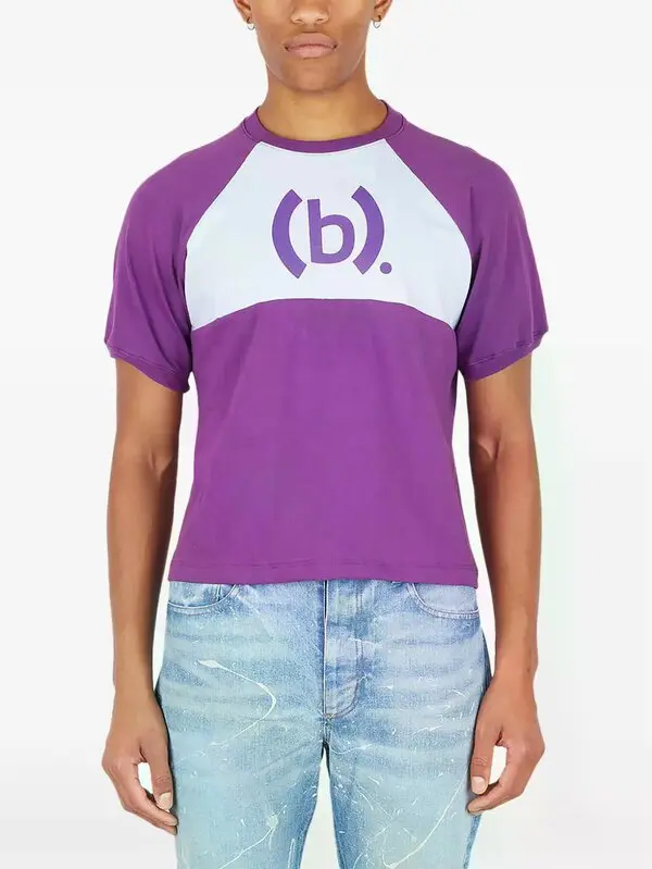 BSTROY Logo Print Jersey T-shirt - Purple