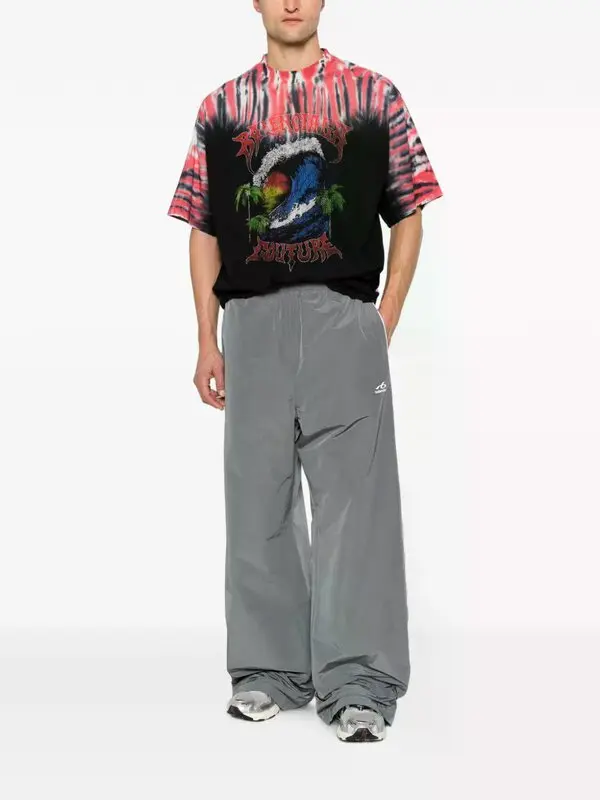 Balenciaga Tie-dye Graphic-print T-shirt - Black