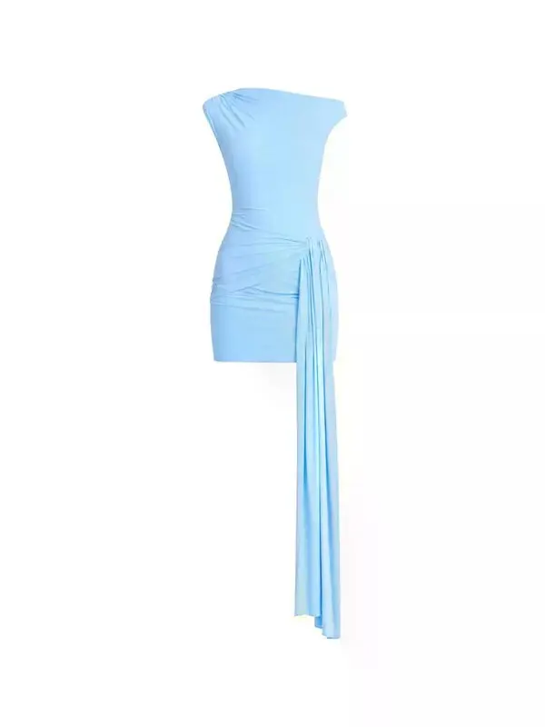AXEL 113 Tina Draped Asymmetric-neck Mini Dress
