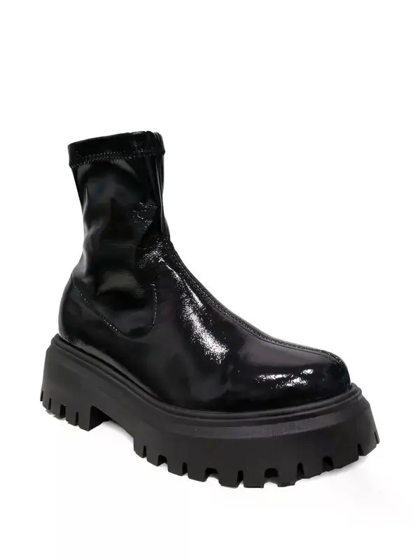 ALTERCORE Morrigan Crinkled-texture Ankle Boots - Black