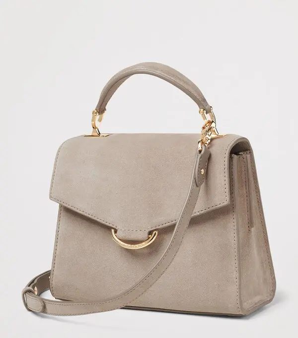 ASPINAL OF LONDON Midi Suede Mayfair 3 Top-handle Bag