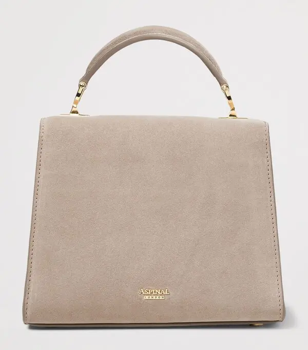 ASPINAL OF LONDON Midi Suede Mayfair 3 Top-handle Bag