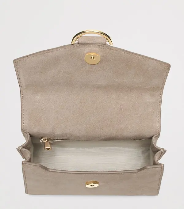 ASPINAL OF LONDON Midi Suede Mayfair 3 Top-handle Bag