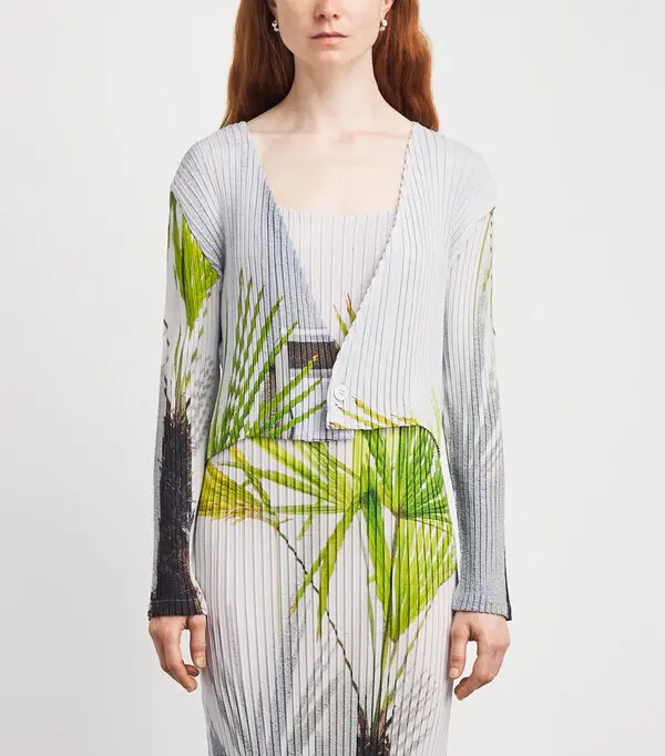 Issey Miyake Pleats Cardigan With Urban Jungle Print