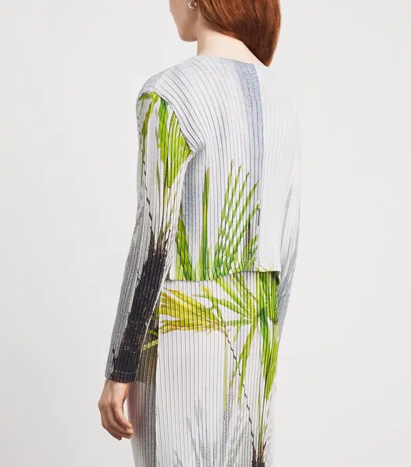 Issey Miyake Pleats Cardigan With Urban Jungle Print
