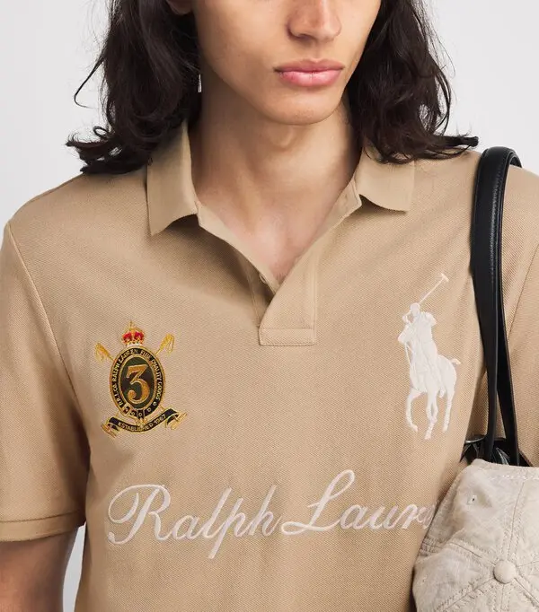 Polo Ralph Lauren Mesh Signature Logo Polo Shirt - Beige