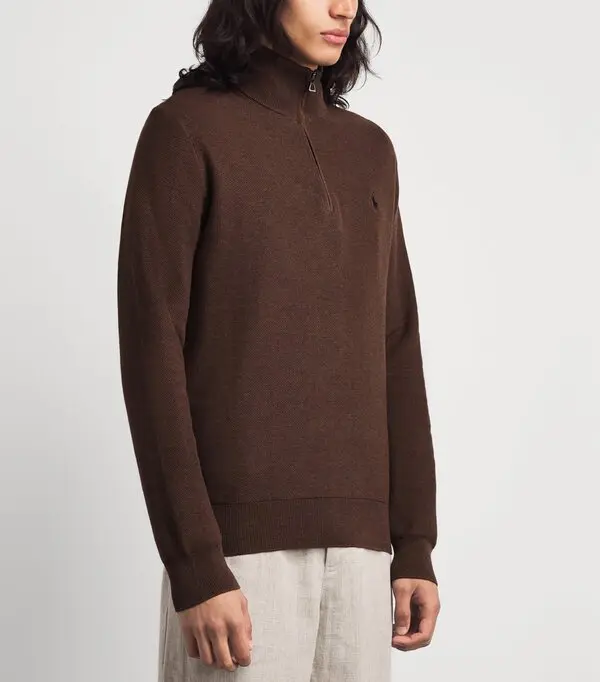 Polo Ralph Lauren Cotton Half-zip Sweater - Brown
