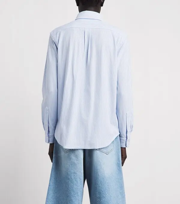 Polo Ralph Lauren Cotton Mesh Stripe Oxford Shirt - Blue