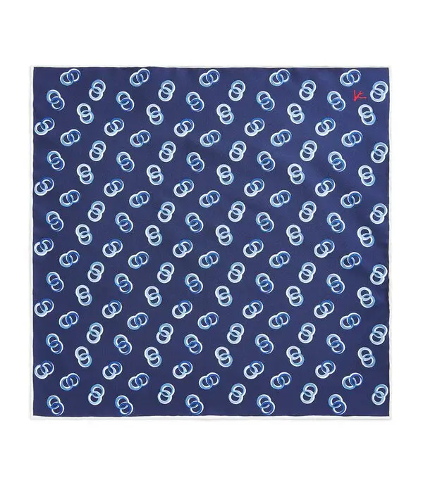 Isaia Silk Printed Pocket Square