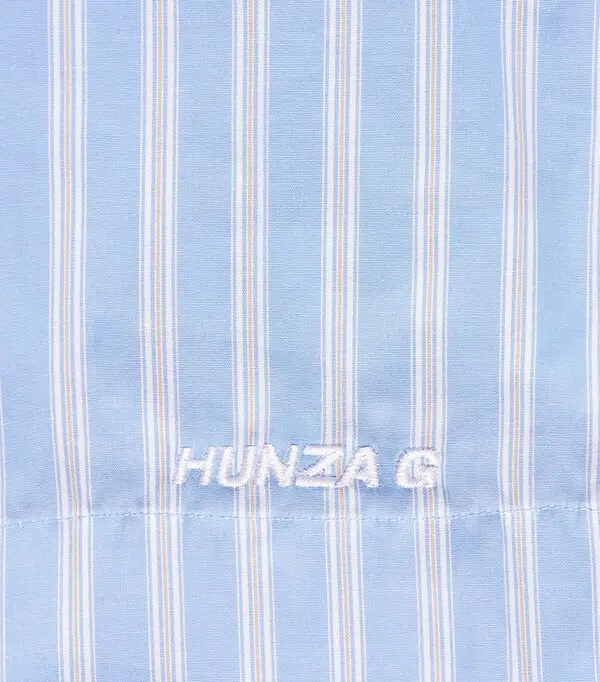 Hunza G Cotton Stripe Drawstring Shorts - Blue