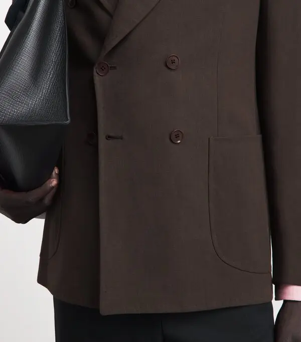 Isaia Linen Double-breasted Blazer