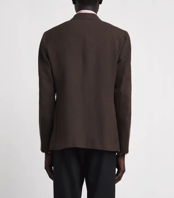 Isaia Linen Double-breasted Blazer