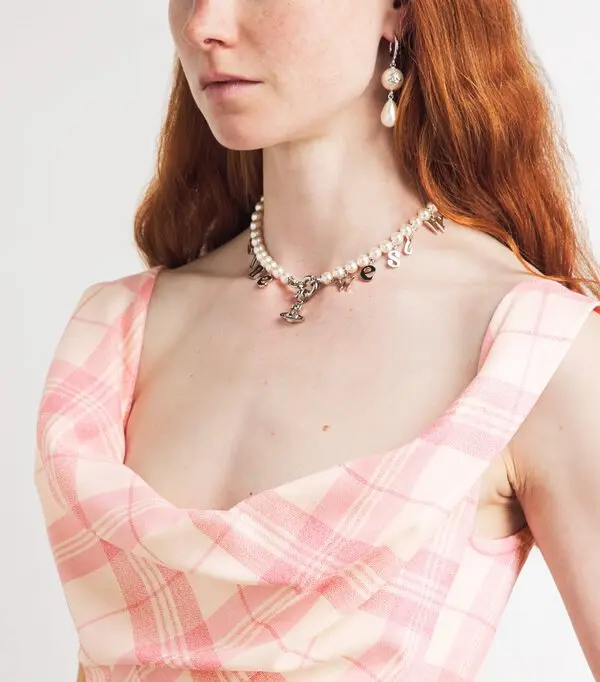 VIVIENNE WESTWOOD Wool-blend Tartan Mini Dress - Pink