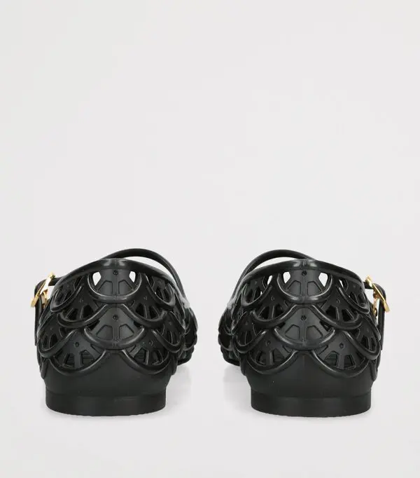 Valentino Garavani Ondette Ballet Flats With Scalloped Perforations
