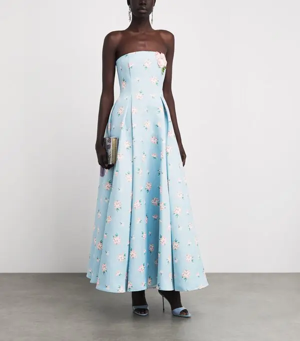 LEO LIN Floral Nora Strapless Gown