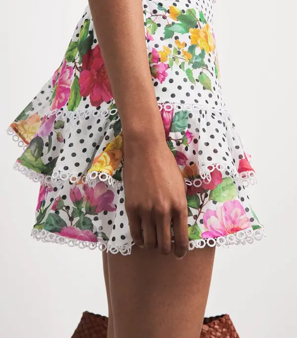 Charo Ruiz Ibiza Floral Ruffle Mini Skirt