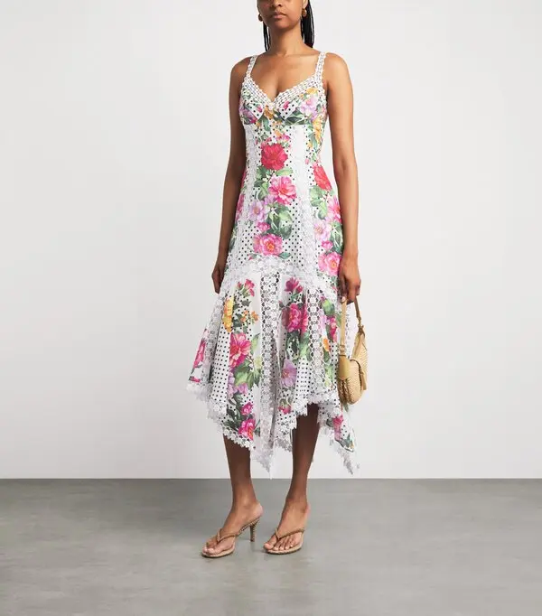 Charo Ruiz Ibiza Floral Rosario Midi Dress In White | Editorialist