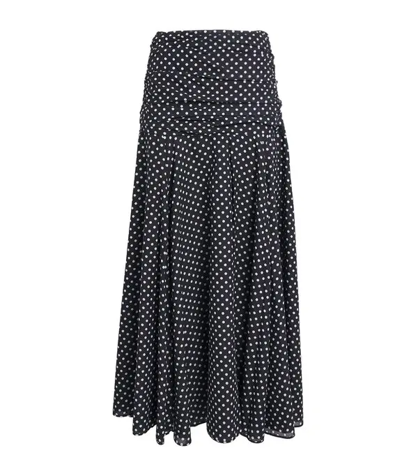 Charo Ruiz Ibiza Polka Dot Chiffon Maxi Skirt