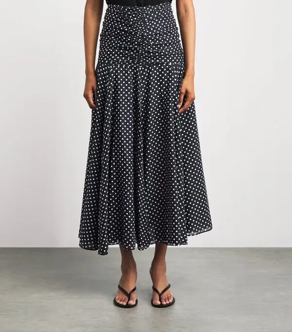 Charo Ruiz Ibiza Polka Dot Chiffon Maxi Skirt