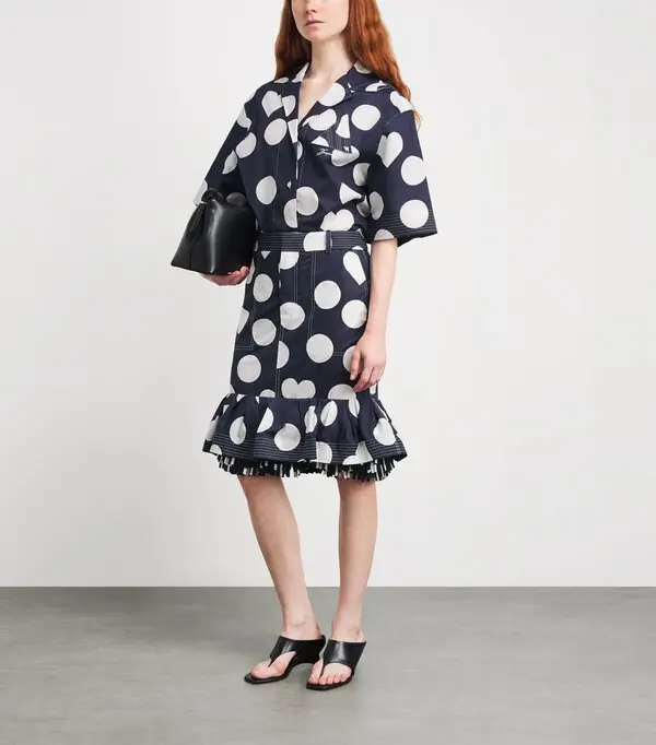 Jacquemus Cotton Polka Dot Midi Skirt