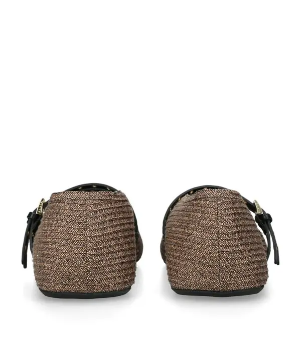 Alaïa Raffia-leather Ballet Flats