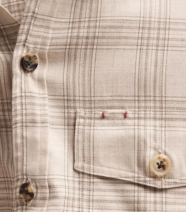 Isaia Cashmere-linen Check Overshirt