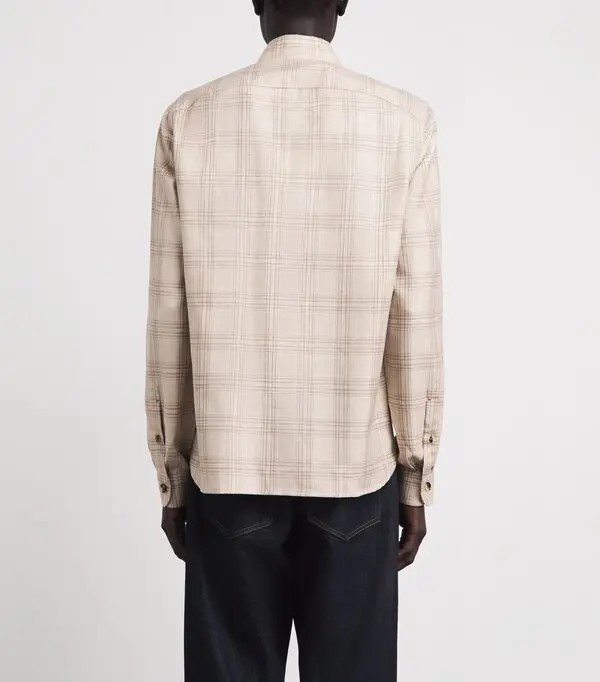 Isaia Cashmere-linen Check Overshirt