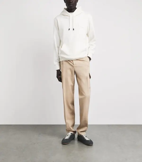 Isaia Cotton-silk Pleated Cargo Trousers
