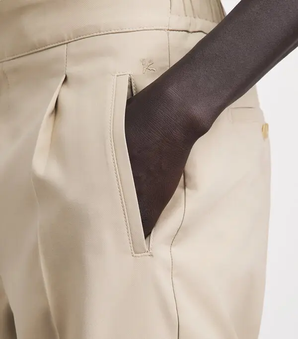 Isaia Cotton-silk Pleated Cargo Trousers