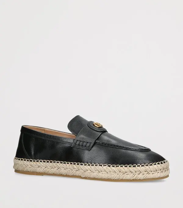 Valentino Garavani Leather Palm Avenue Espadrilles
