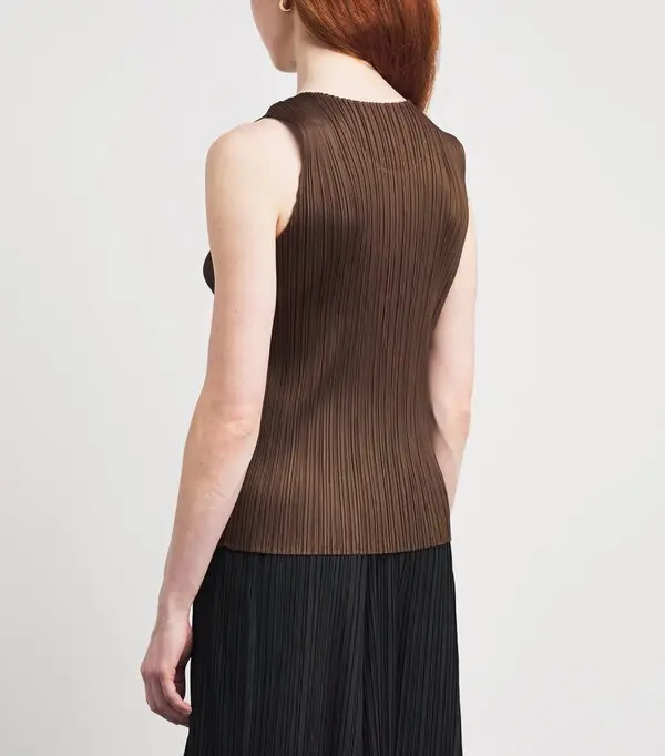 Issey Miyake Sleeveless Pleated Tank Top