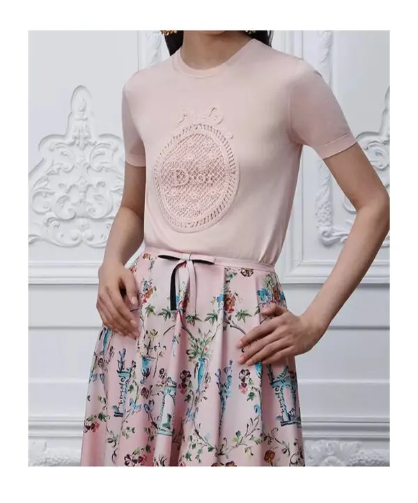 Dior Riviera Médallion Crocheted Short-sleeved Sweater - No