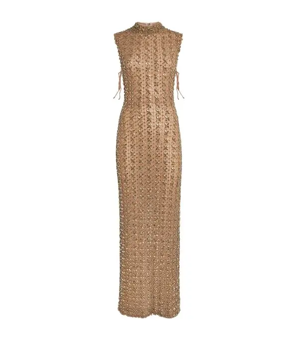 Rachel Gilbert Embellished Indi Gown - Gold
