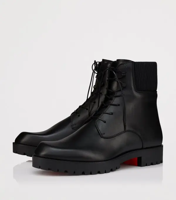 CHRISTIAN LOUBOUTIN Trapman Leather Lace-up Boots