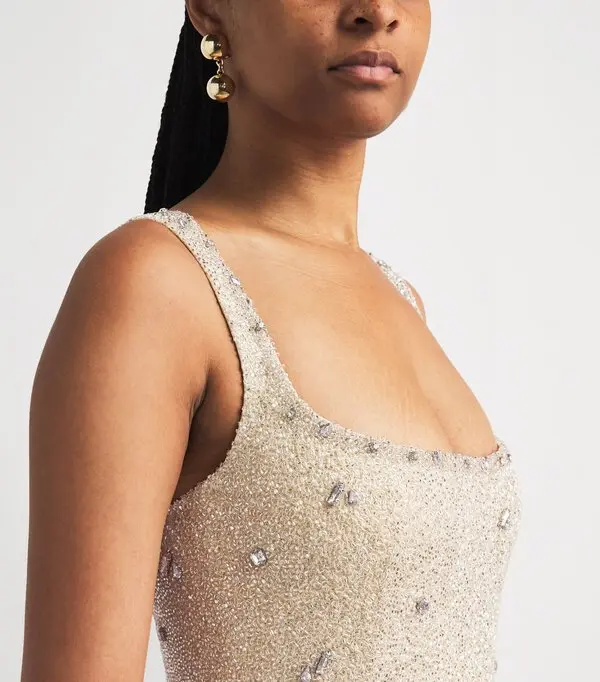 CLIO PEPPIATT Embellished Pamela Midi Dress