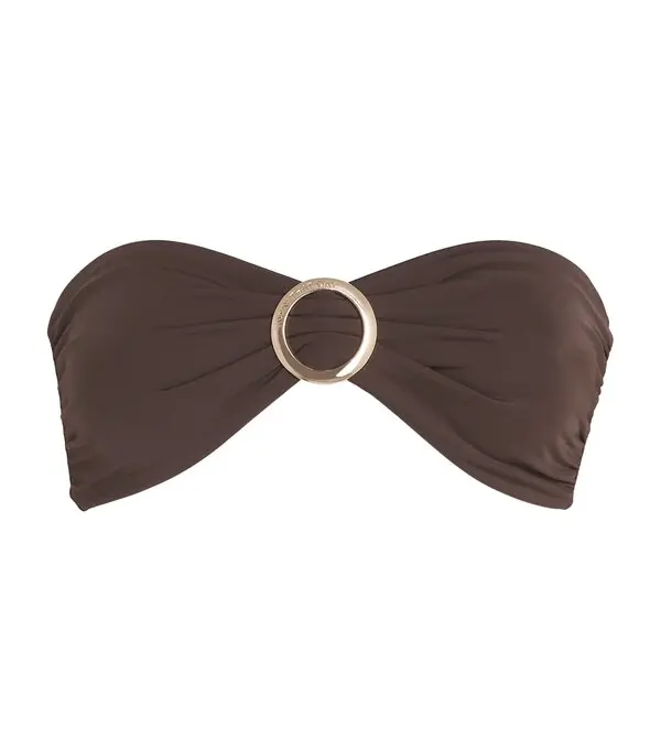 AWAY THAT DAY Strapless Cayman Bikini Top - Brown