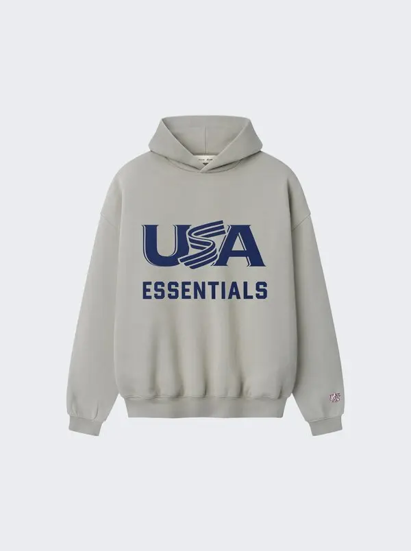 Fear Of God Usa Baseball Sport Hoodie Dark Sapphire - Beige