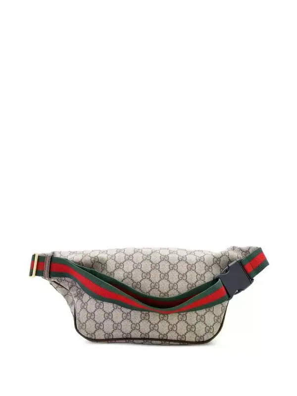 Gucci Gg Coated Canvas Belt Bag With Applique - Brown