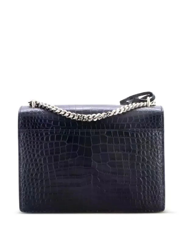 Saint Laurent Medium Croc Effect Leather Crossbody Bag