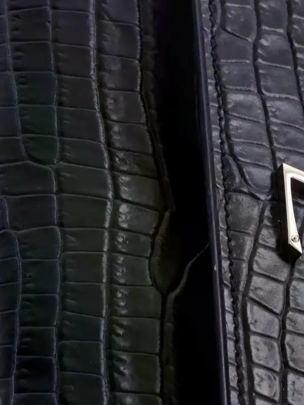 Saint Laurent Medium Croc Effect Leather Crossbody Bag