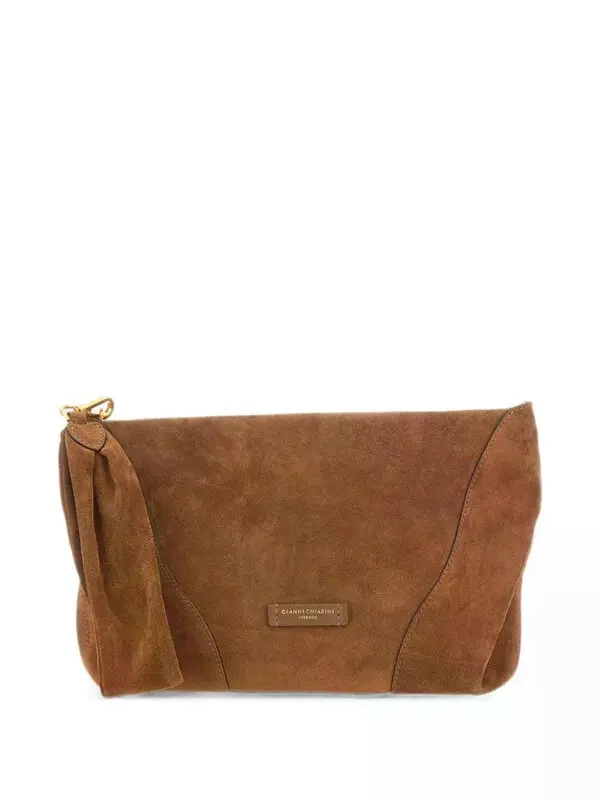 GIANNI CHIARINI Suria Suede Clutch Bag - Brown