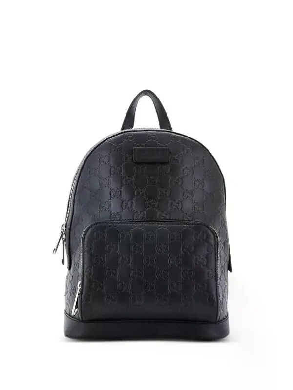 Gucci Signature Ssima Leather Backpack - Black