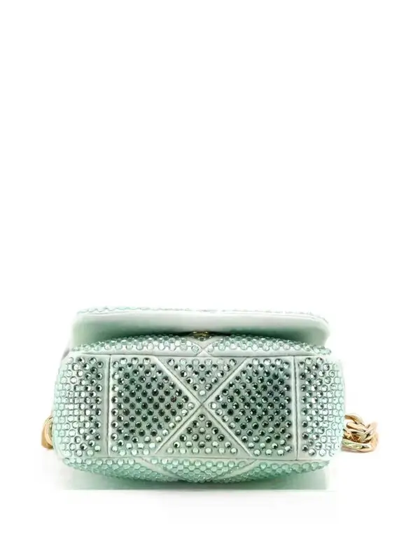 Prada Crystal Embellished Quilted Satin Shoulder Bag
