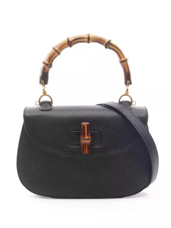 Gucci Bamboo Turn-lock Shoulder Bag - Black