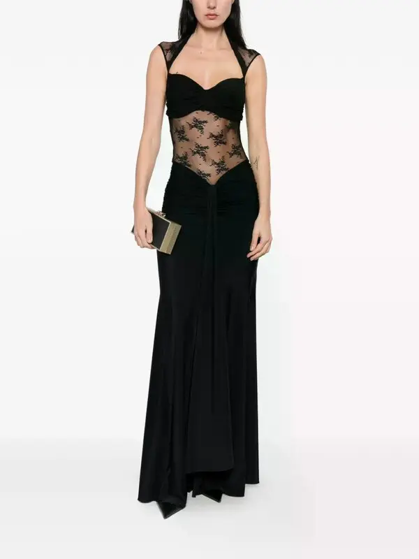 BABYLON Sleeveless Lace Detail Maxi Dress
