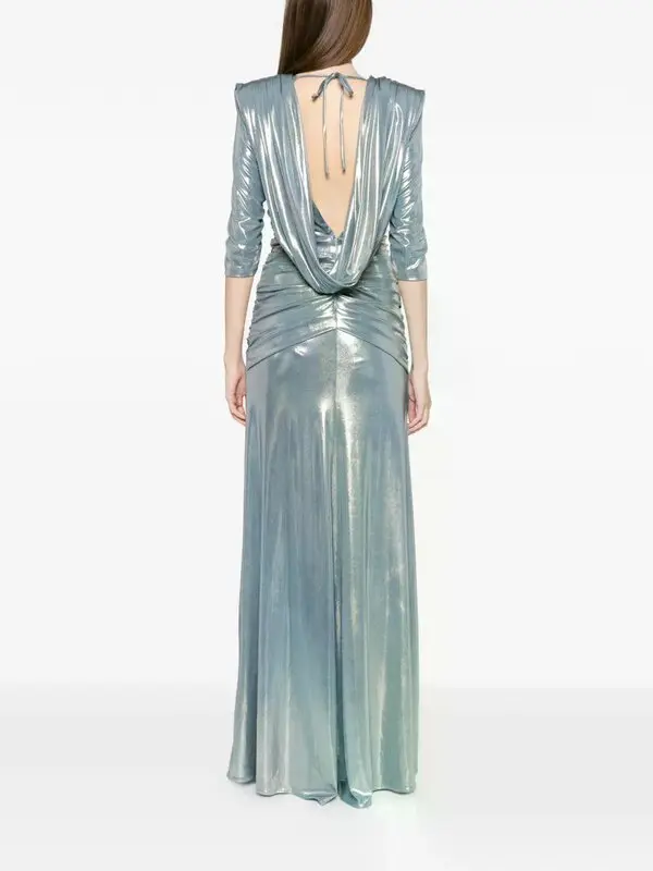 BABYLON V-neck Ruched Maxi Dress