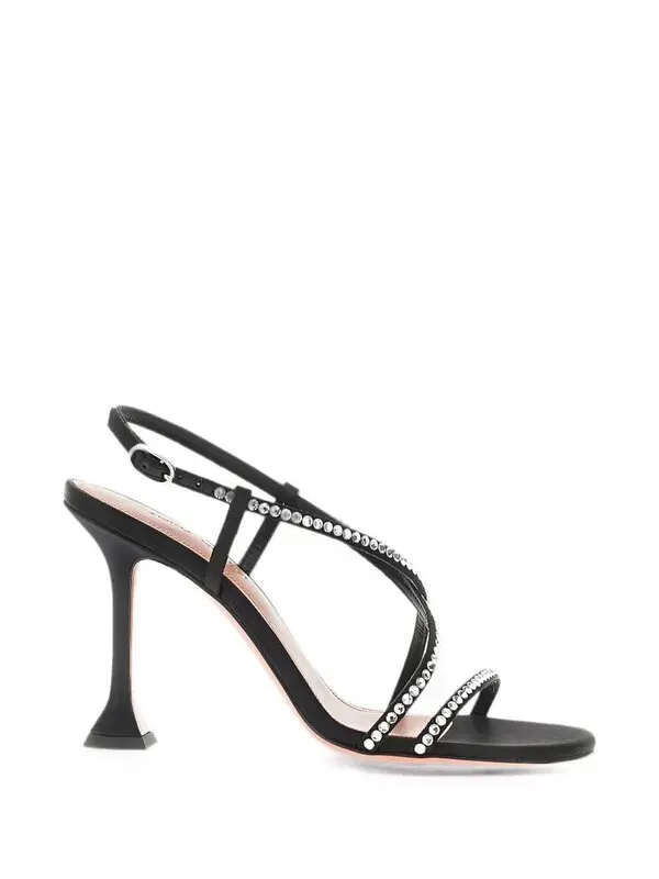 Amina Muaddi Sally Heeled Sandals - Black