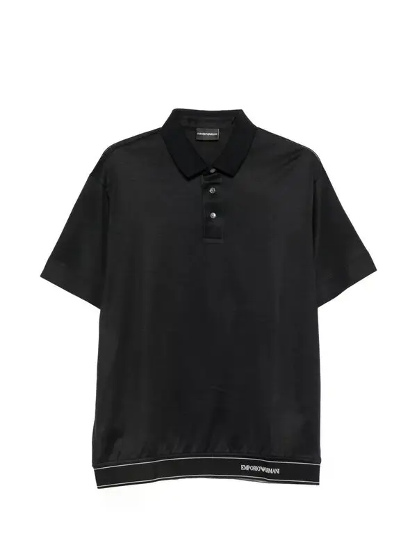Emporio Armani Logo-print Polo Shirt - Black