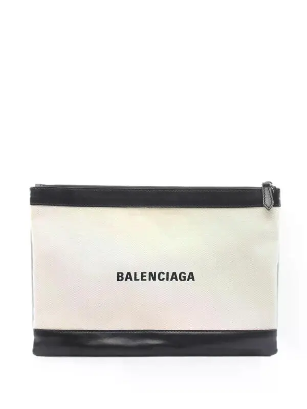 Balenciaga 2000s M Navy Clip Clutch Bag