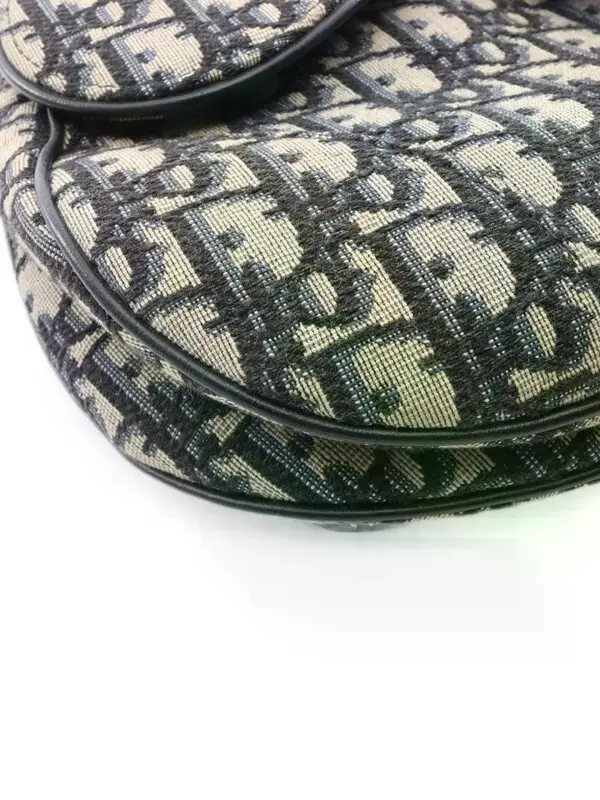 Dior Off-white Oblique Canvas Saddle Shoulder Bag
